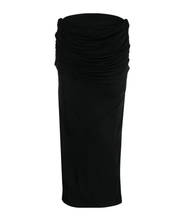 Paris Georgia High Waist Draped Midi Skirt