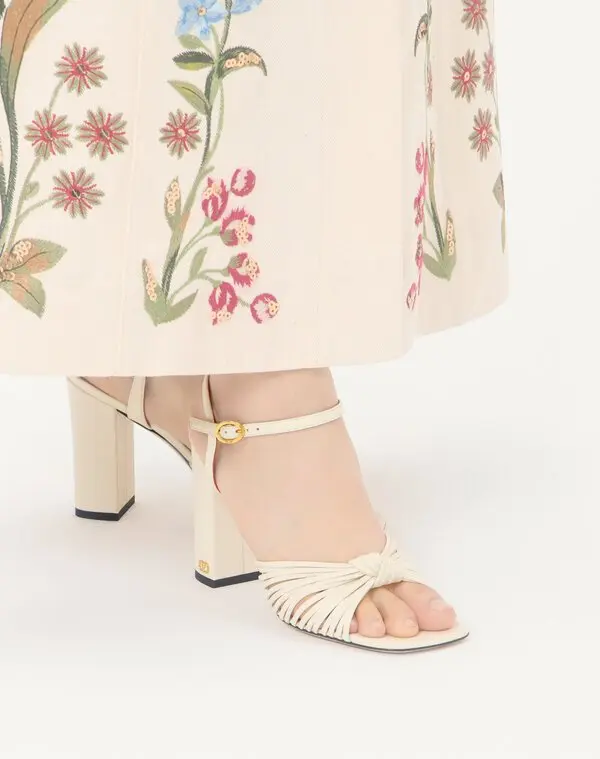 Valentino Garavani Annet Knotted Ankle-strap Sandals - Ivory