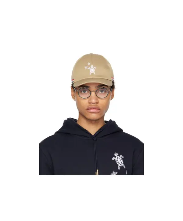 Thom Browne Embroidered Cotton Cap - Black