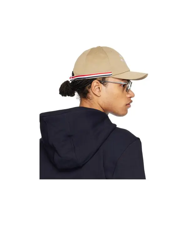 Thom Browne Embroidered Cotton Cap - Black