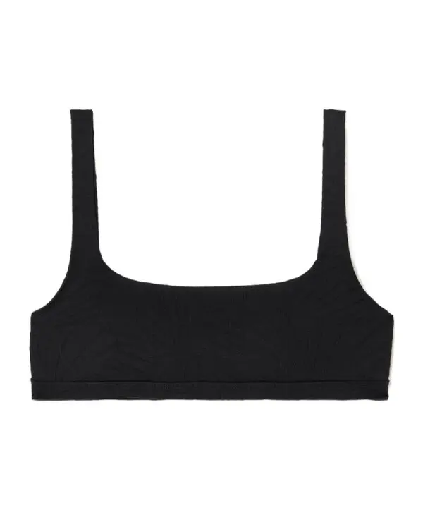 Loulou De Saison Hephaistos Stretch-cloqué Bikini Top - Black