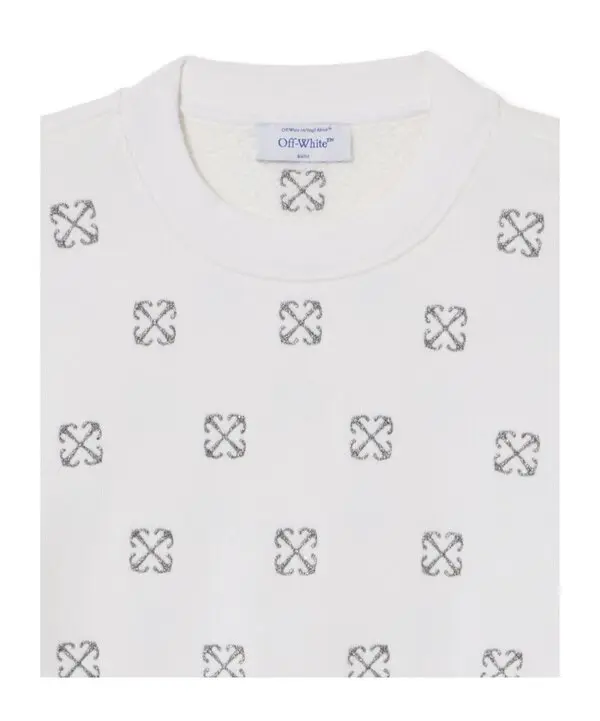 Off-White Lurex Little Arrows Sweatshirt - White-silver