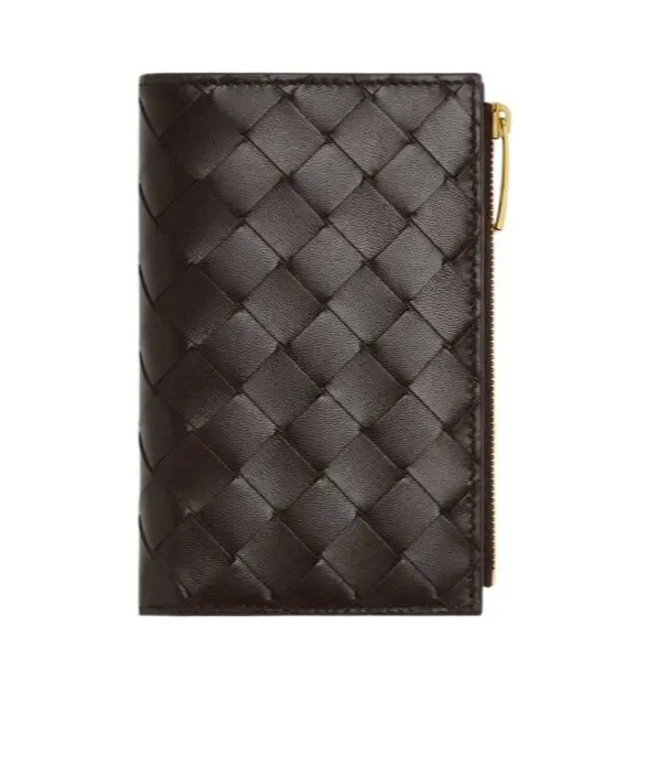 Bottega Veneta Medium Intrecciato Bi-fold Zip Wallet - Soft Candy