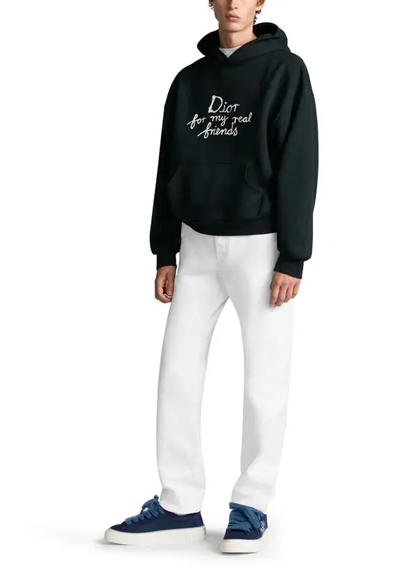 Dior Embroidered Hooded Sweatshirt - Blue
