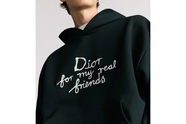 Dior Embroidered Hooded Sweatshirt - Blue