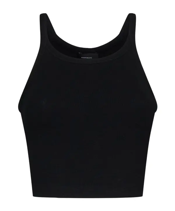 Wardrobe.NYC Cropped Ribbed Scoop Neck Top