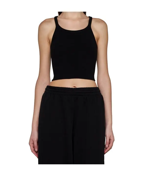 Wardrobe.NYC Cropped Ribbed Scoop Neck Top