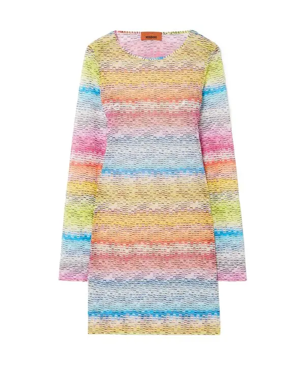 Missoni Printed Tulle Long-sleeve Dress
