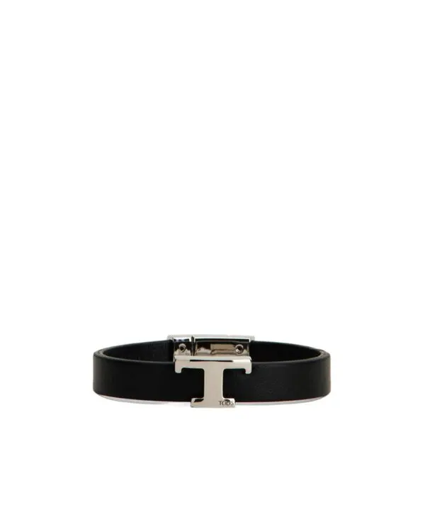 TOD'S Timeless Logo Plaque Bracelet - Black