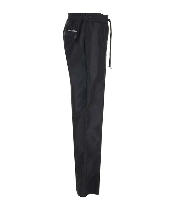 Dolce & Gabbana Logo Drawstring Waist Pants - Black