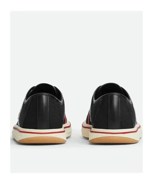 Bottega Veneta Eliot Low-top Canvas Sneakers With Leather Trims
