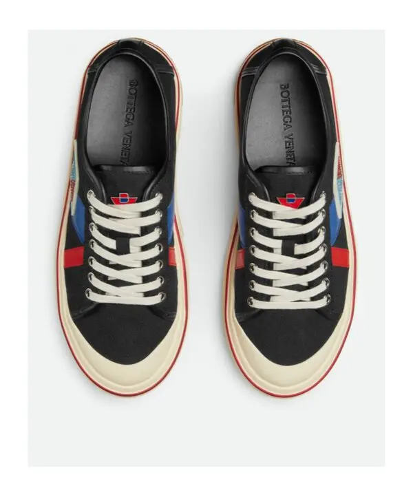 Bottega Veneta Eliot Low-top Canvas Sneakers With Leather Trims
