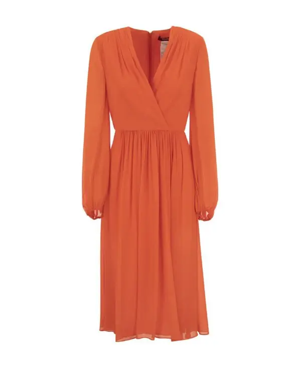 Max Mara V-neck Lantern Sleeve Dress