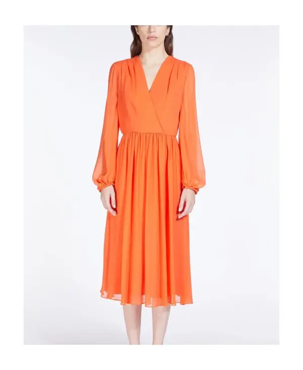 Max Mara V-neck Lantern Sleeve Dress