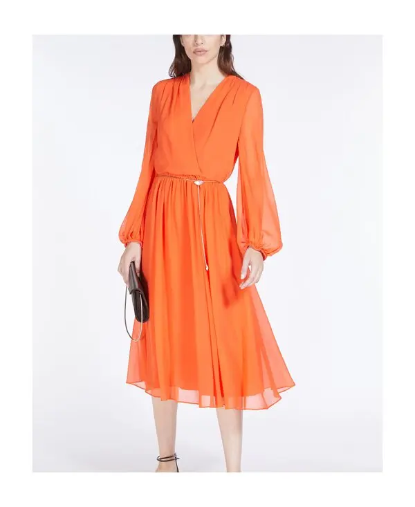 Max Mara V-neck Lantern Sleeve Dress