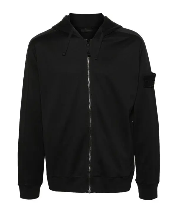 Stone Island Ghost Zip-up Sweatshirt - Black