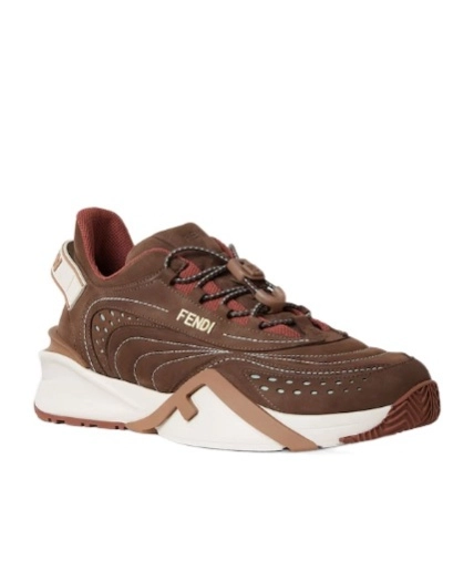Fendi Flow Low-top Sneakers With Embossed Ff Logo - Brown