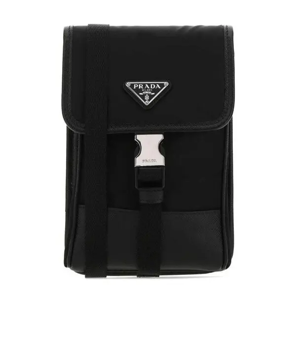 Prada Re-nylon Recycled Nylon Mobile Phone Bag - Black