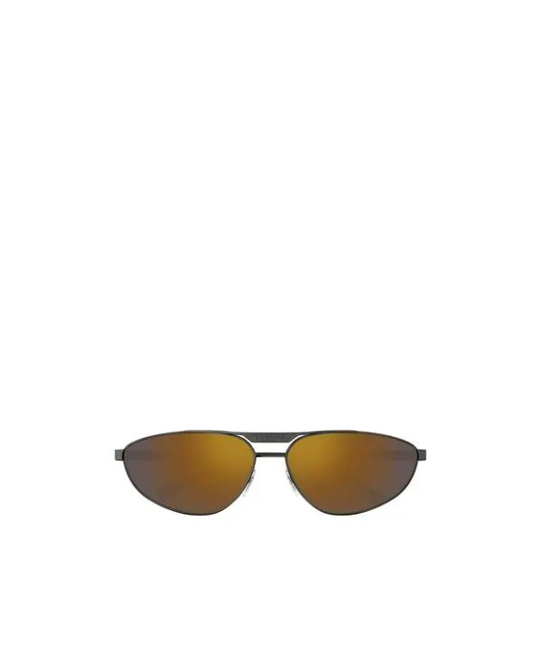 Balenciaga Metal Wraparound Aviator Sunglasses - Brown