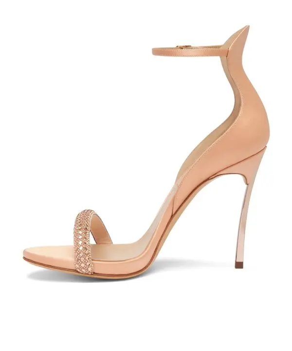 Casadei Blade Stratosphere Buckled Sandals - Nude