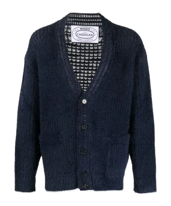 Missoni V-neck Knitted Cardigan With Front Pockets - Black