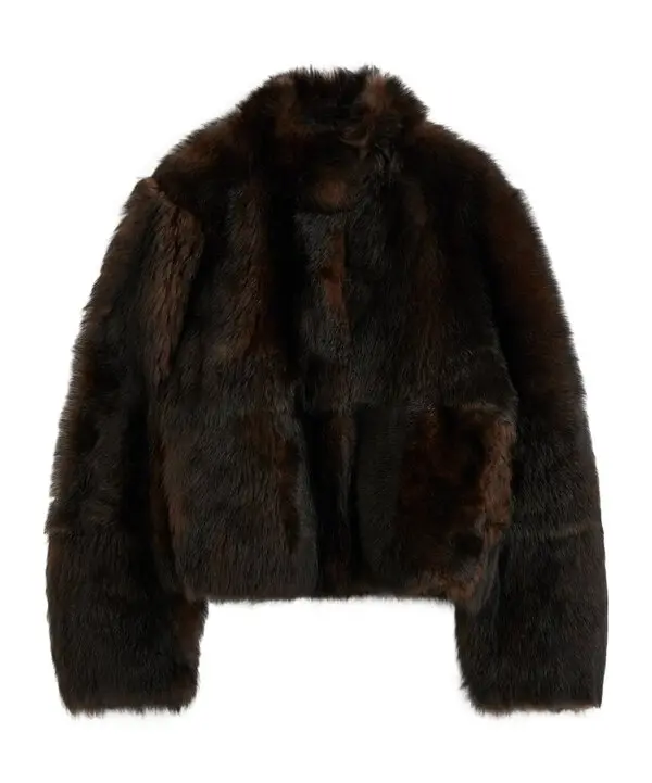 TOTEME Shearling Jacket - Dark Brown