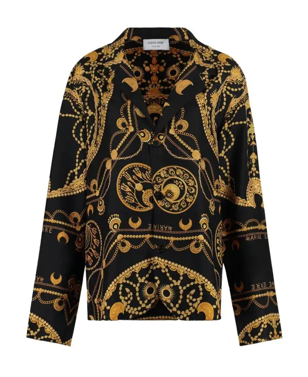 MARINE SERRE Printed Ornament Jewelry Buttoned Shirt
