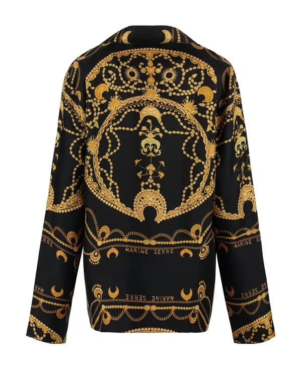 MARINE SERRE Printed Ornament Jewelry Buttoned Shirt
