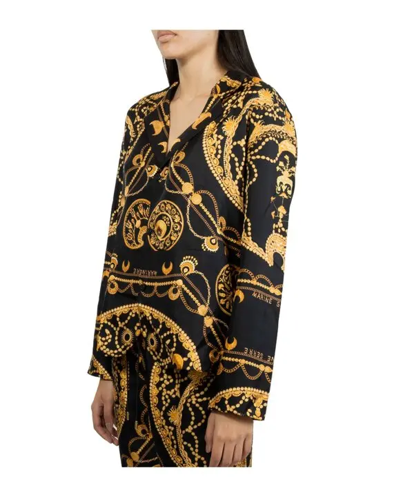 MARINE SERRE Printed Ornament Jewelry Buttoned Shirt