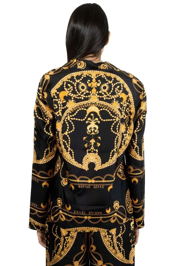 MARINE SERRE Printed Ornament Jewelry Buttoned Shirt