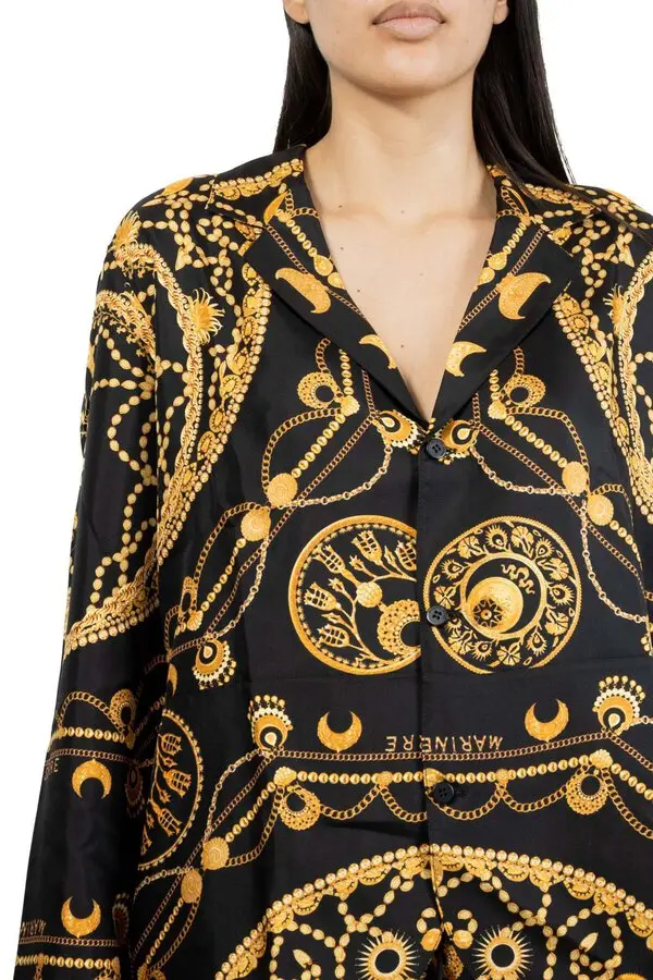 MARINE SERRE Printed Ornament Jewelry Buttoned Shirt