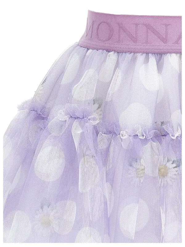 Monnalisa Tiered Flared Tutu Skirt With Logo Waistband