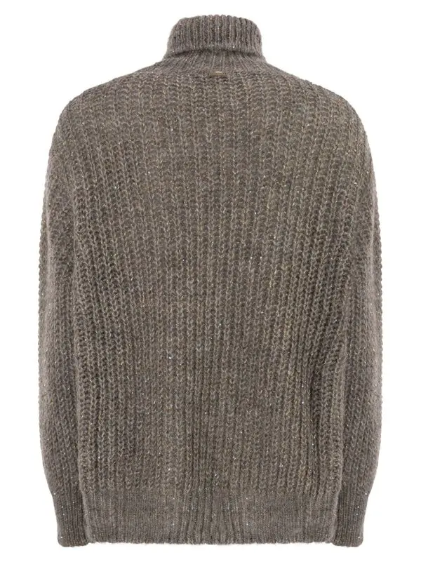 Herno Turtleneck Sweater With All-over Sequin Embroidery