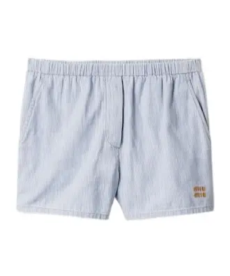 Miu Miu Striped Chambray Bermuda Shorts