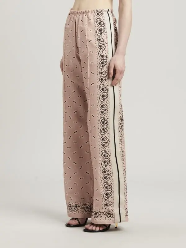 Palm Angels Paisley Printed Wide Leg Trousers