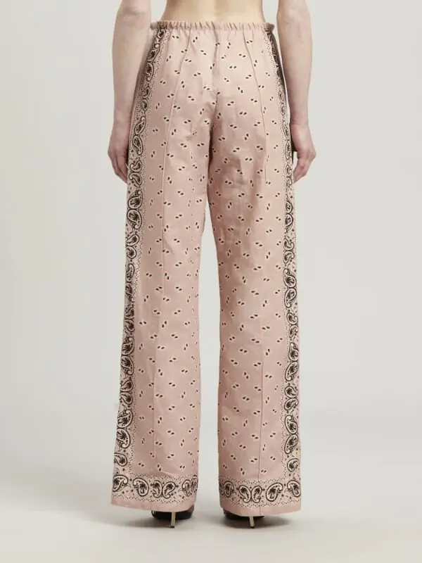 Palm Angels Paisley Printed Wide Leg Trousers