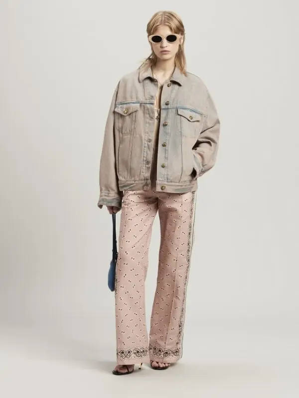 Palm Angels Paisley Printed Wide Leg Trousers