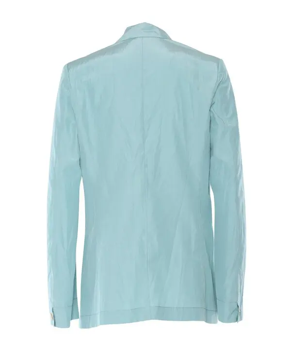 FORTE_FORTE Satin Boxy Jacket - Blue