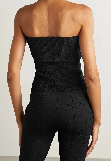 Wardrobe.NYC Ribbed Strapless Knit Top