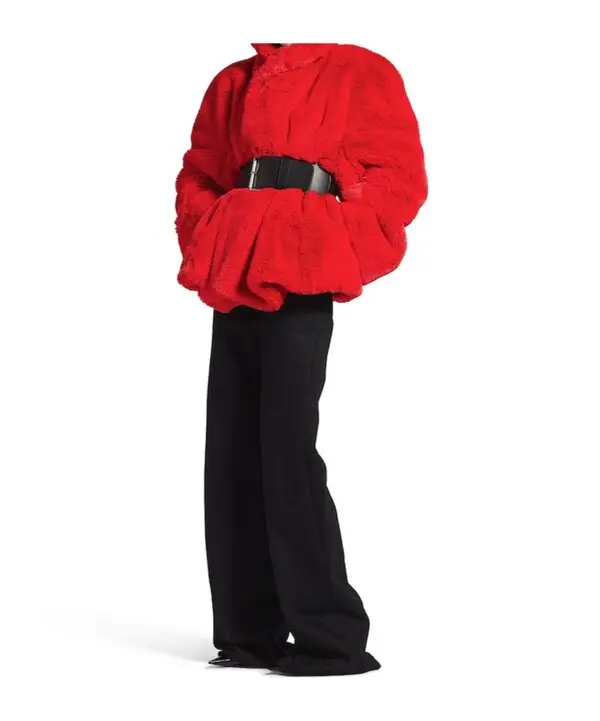 Balenciaga Belted Faux Fur Coat