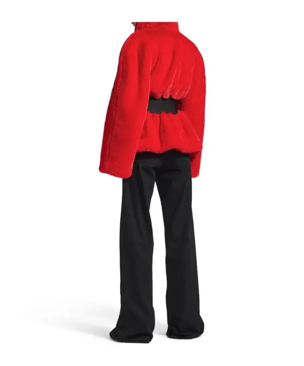 Balenciaga Belted Faux Fur Coat