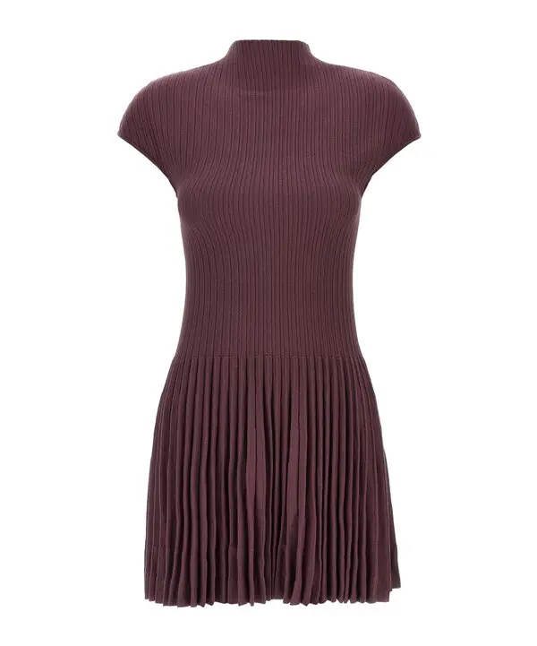 Magda Butrym Ribbed Pleated Mini Dress - Red