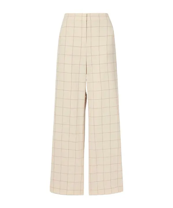 Veronica Beard Plaid Wide-leg Trousers