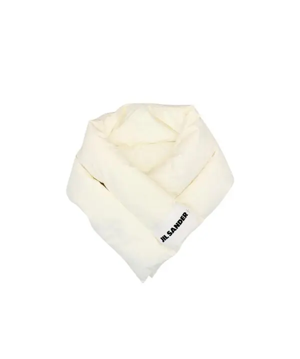 JIL SANDER Padded Logo Scarf - White
