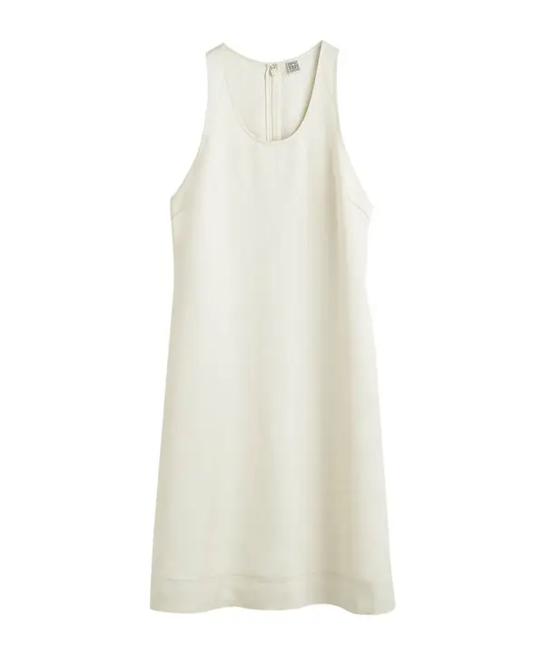 TOTEME Sleeveless Scoop Neck Mini Dress - Ecru