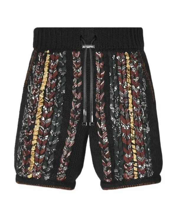 Amiri Knitted Shorts With Multicolored Pattern - Black