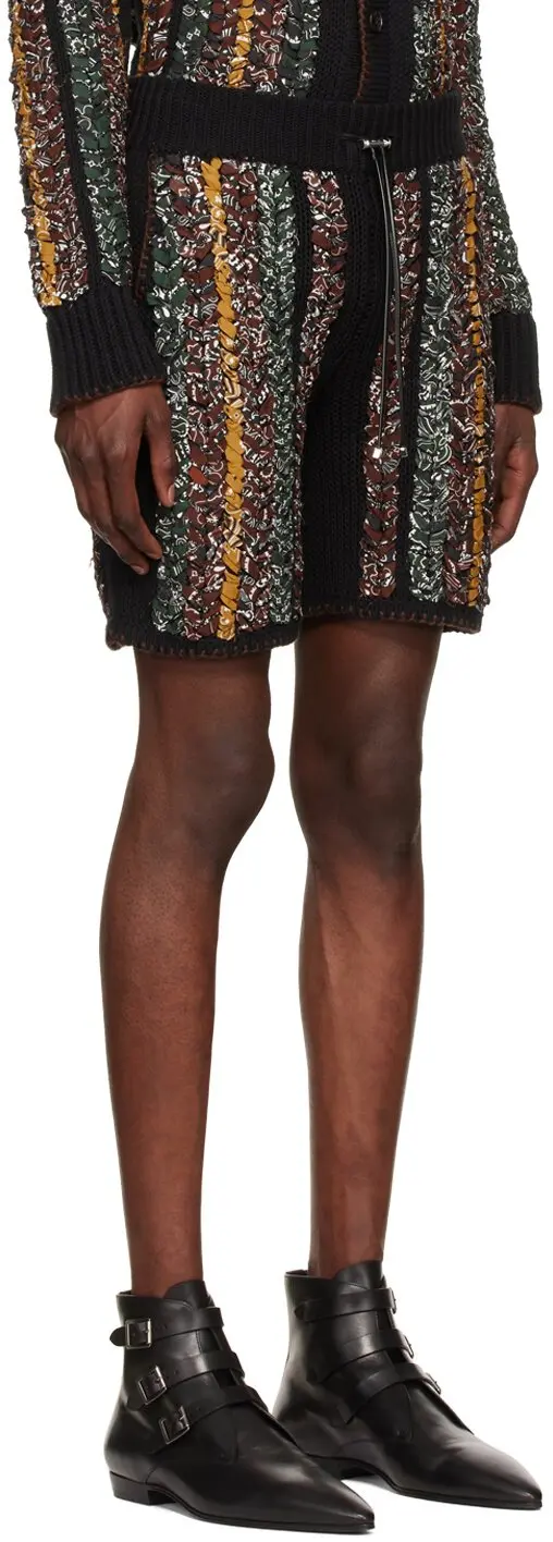 Amiri Knitted Shorts With Multicolored Pattern