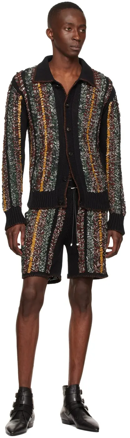Amiri Knitted Shorts With Multicolored Pattern