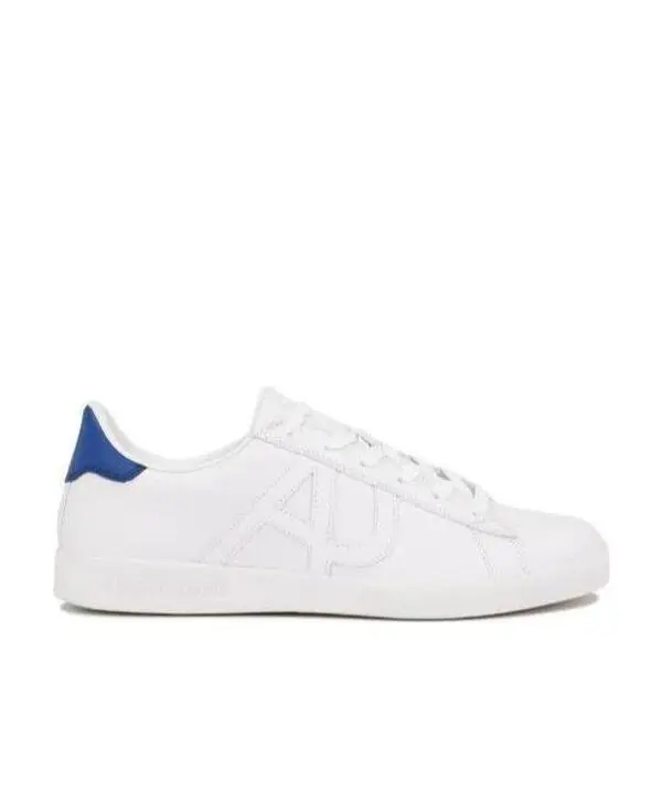 Emporio Armani Logo Embossed Lace-up Sneakers - White