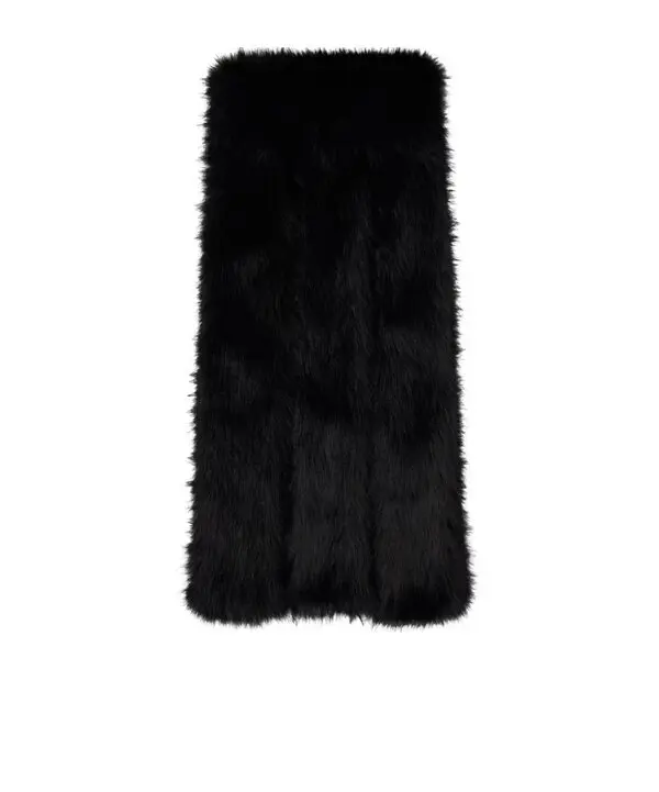 Simone Rocha Triple Slit Faux Fur Scarf - Black